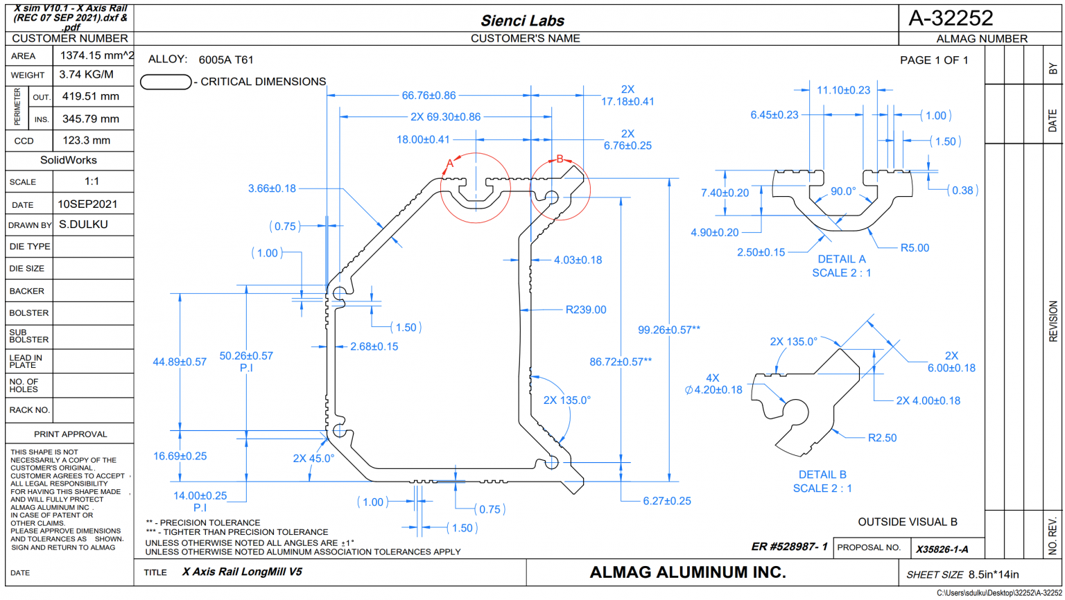 LongMill MK2 X-Rail | Sienci Labs