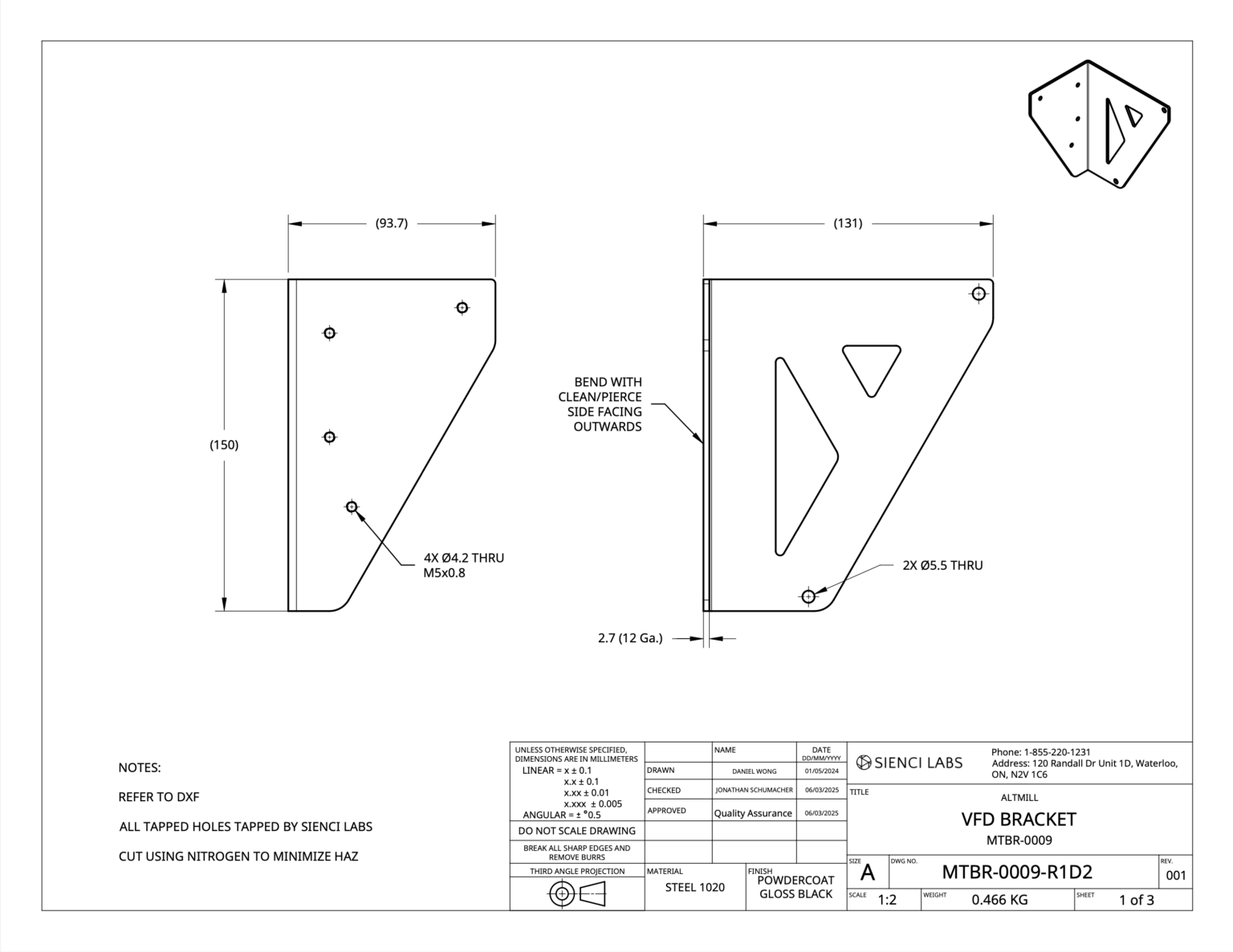 VFD Bracket | Sienci Labs
